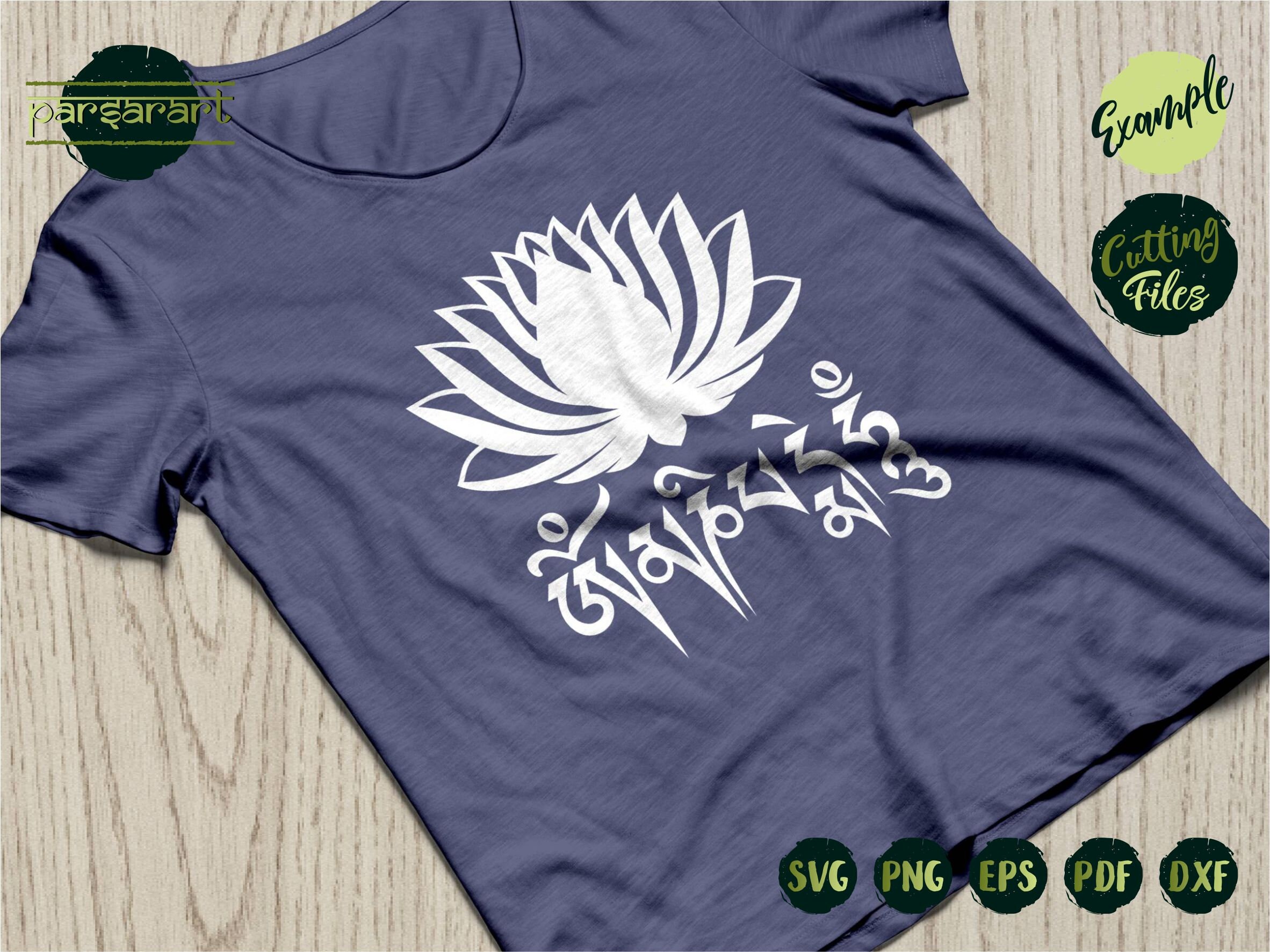 Lotus Flower SVG, Om Mani Padme SVG Mantra SVG Buddhist Clipart Yoga ...