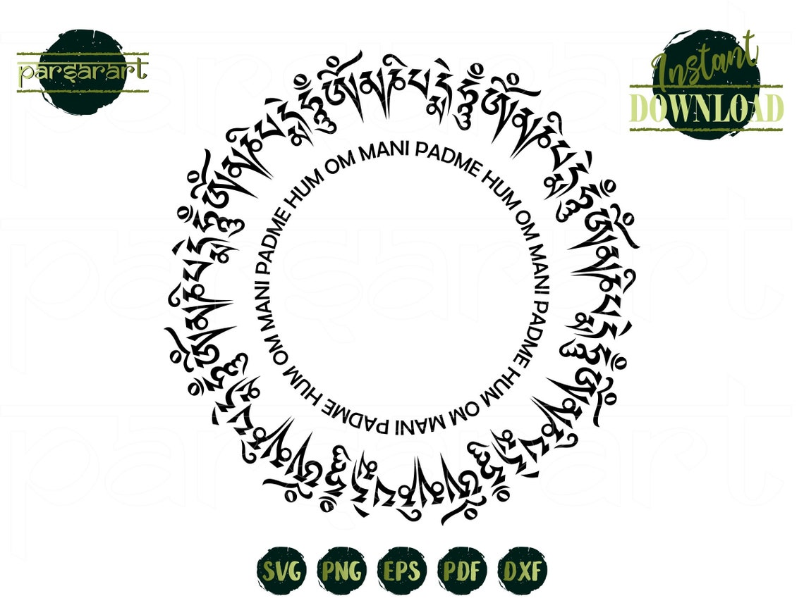 Mantra SVG, Om Mani Padme SVG, Buddhist Clipart, Yoga SVG, Mandala Svg ...