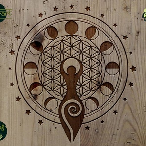 Spiral Goddess SVG, Moon Phases SVG Flower of Life SVG Wicca Pagan ...