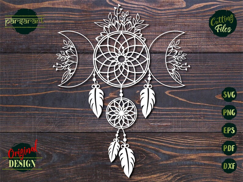 Dreamcatcher SVG Dream Catcher SVG Triple Moon SVG Feathers - Etsy