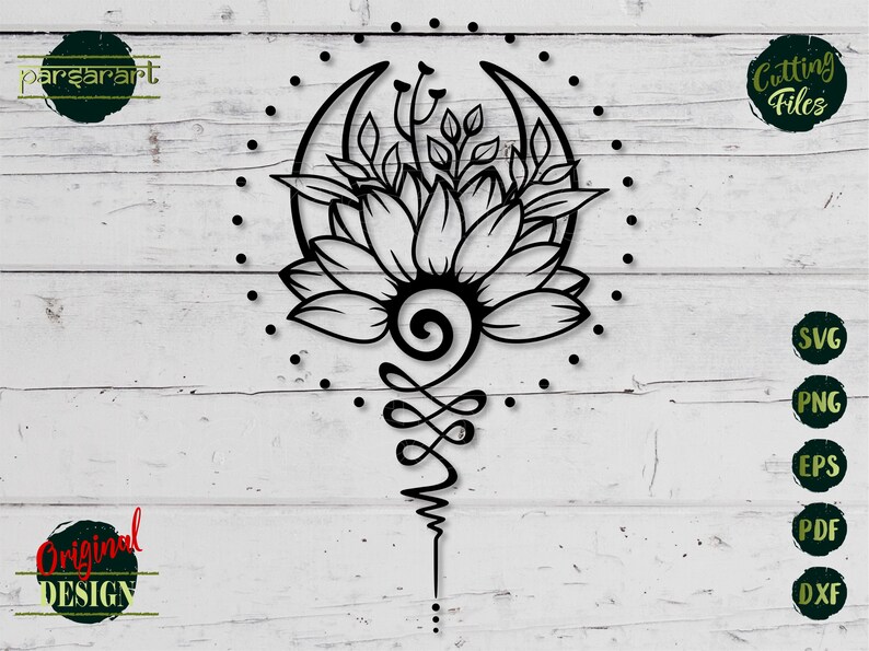 Unalome SVG Sunflower SVG Unalome Symbol Moon SVG Yoga Svg - Etsy