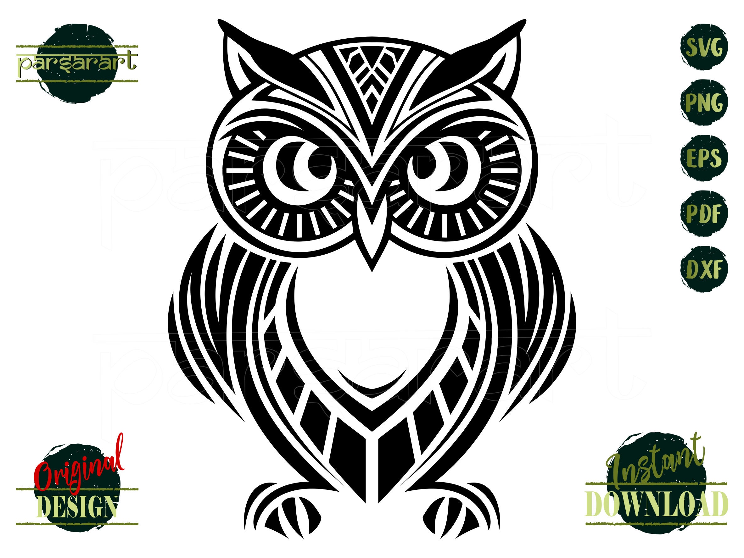 Owl SVG Owl Clipart Bird SVG Animal SVG Tribal Owl Decal - Etsy