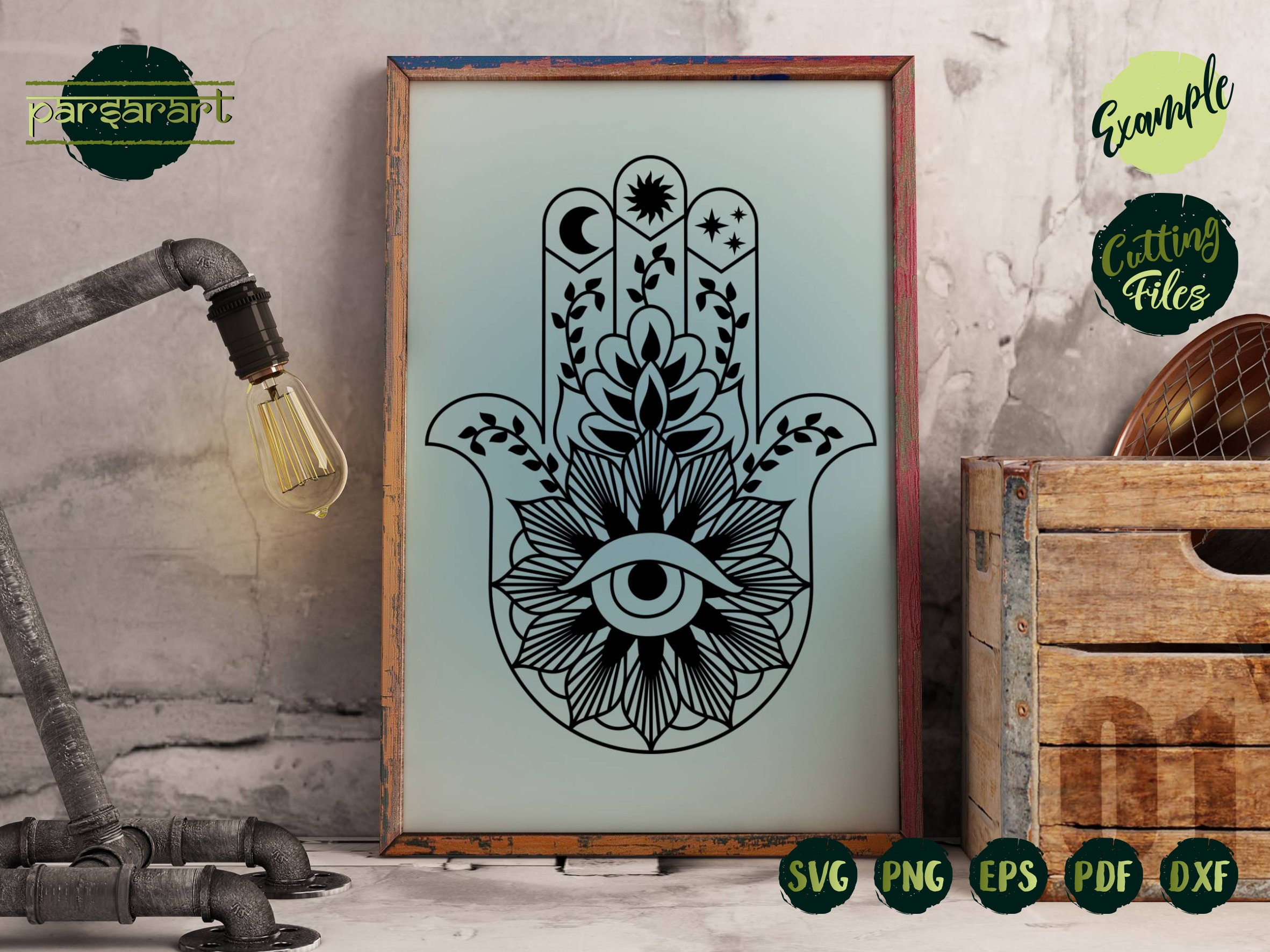 Hamsa Hand SVG Hand der Fatima SVG Mandala SVG Buddhistisches | Etsy
