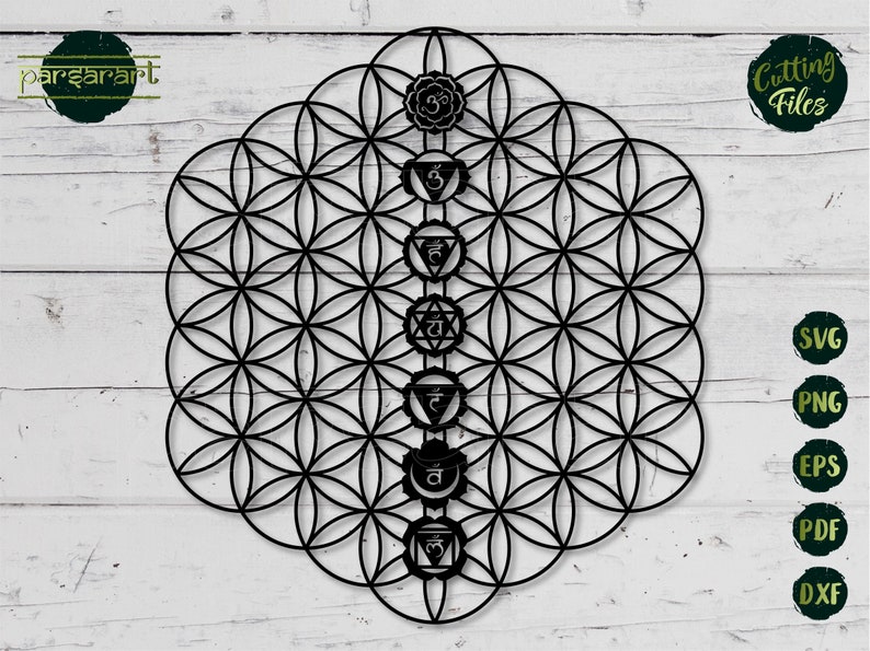 Flower of Life SVG 7 Chakras SVG Namaste Clipart Yoga Svg - Etsy