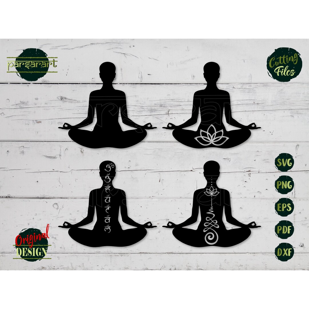 Meditation SVG Bundle, Lotus Flower SVG Unalome Symbol Yoga SVG Chakra ...