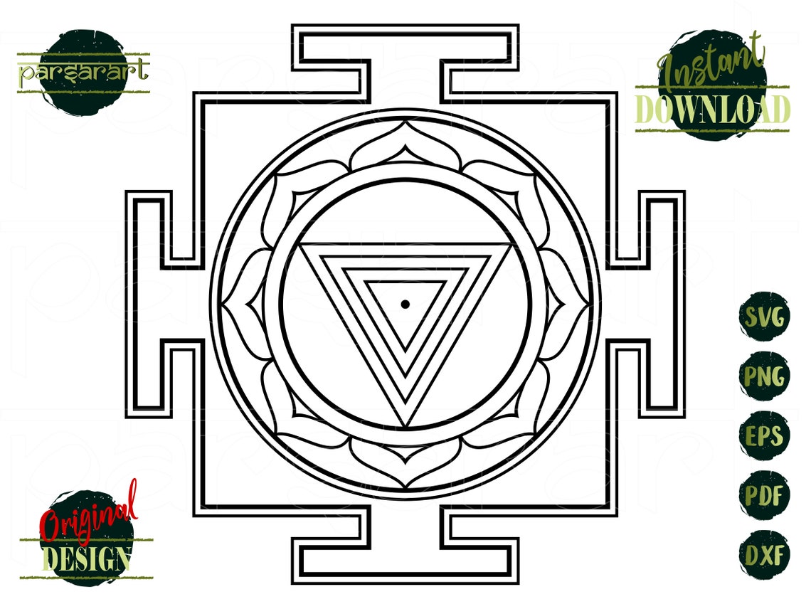 Kali Yantra SVG, Sacred Geometry SVG Chakra SVG Namaste Clipart Yoga ...