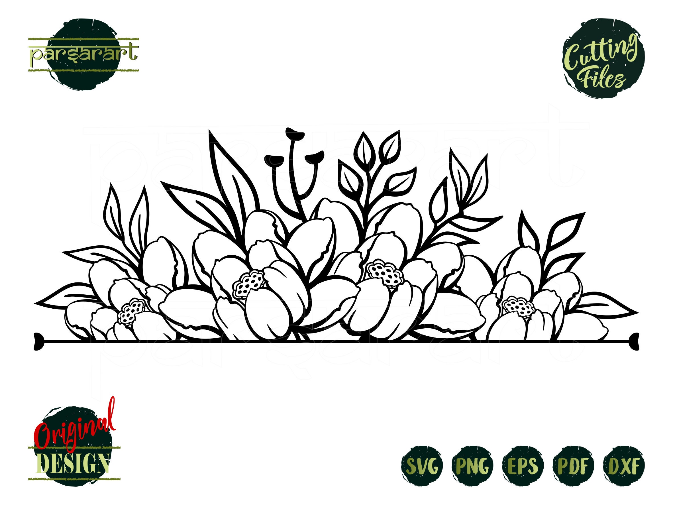 Split Lotus SVG Monogram SVG Half Lotus Clipart Split - Etsy