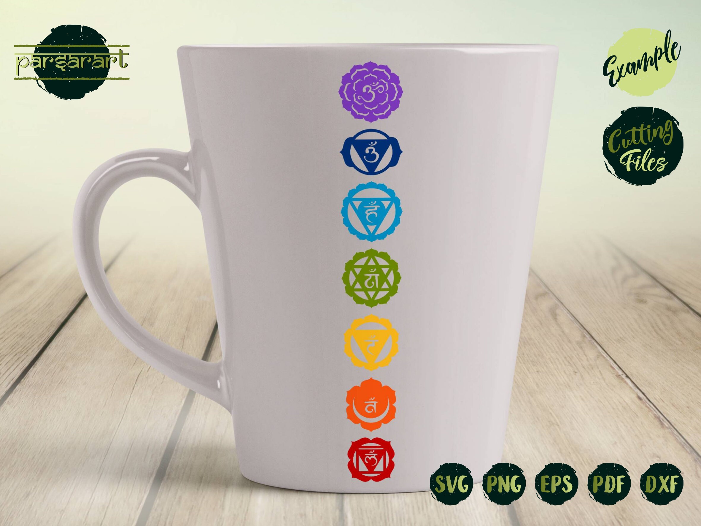 7 Chakras SVG Colored, Chakra Symbols SVG, Namaste Clipart, Yoga SVG ...