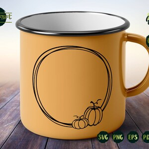 Halloween Frame SVG, Monogram Frame SVG, Pumpkin Wreath Clipart Circle ...