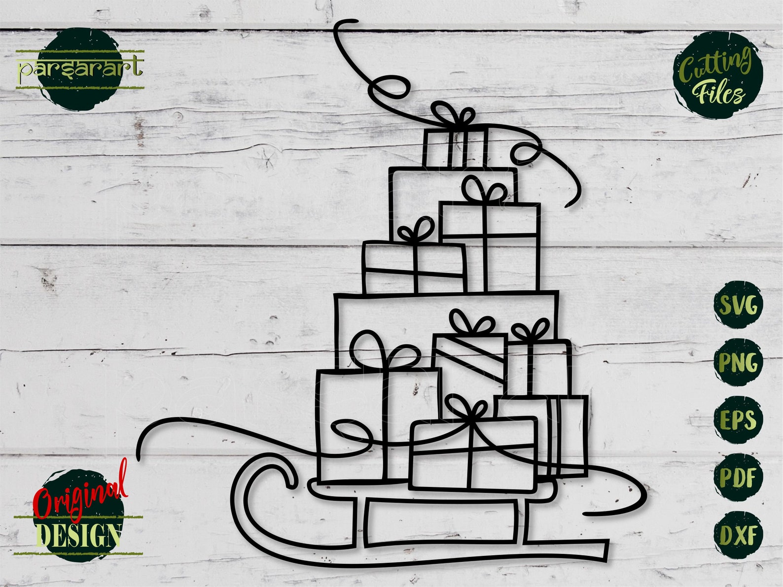 Sled SVG Gift Boxes SVG Sleigh SVG Sledge Winter Clipart - Etsy