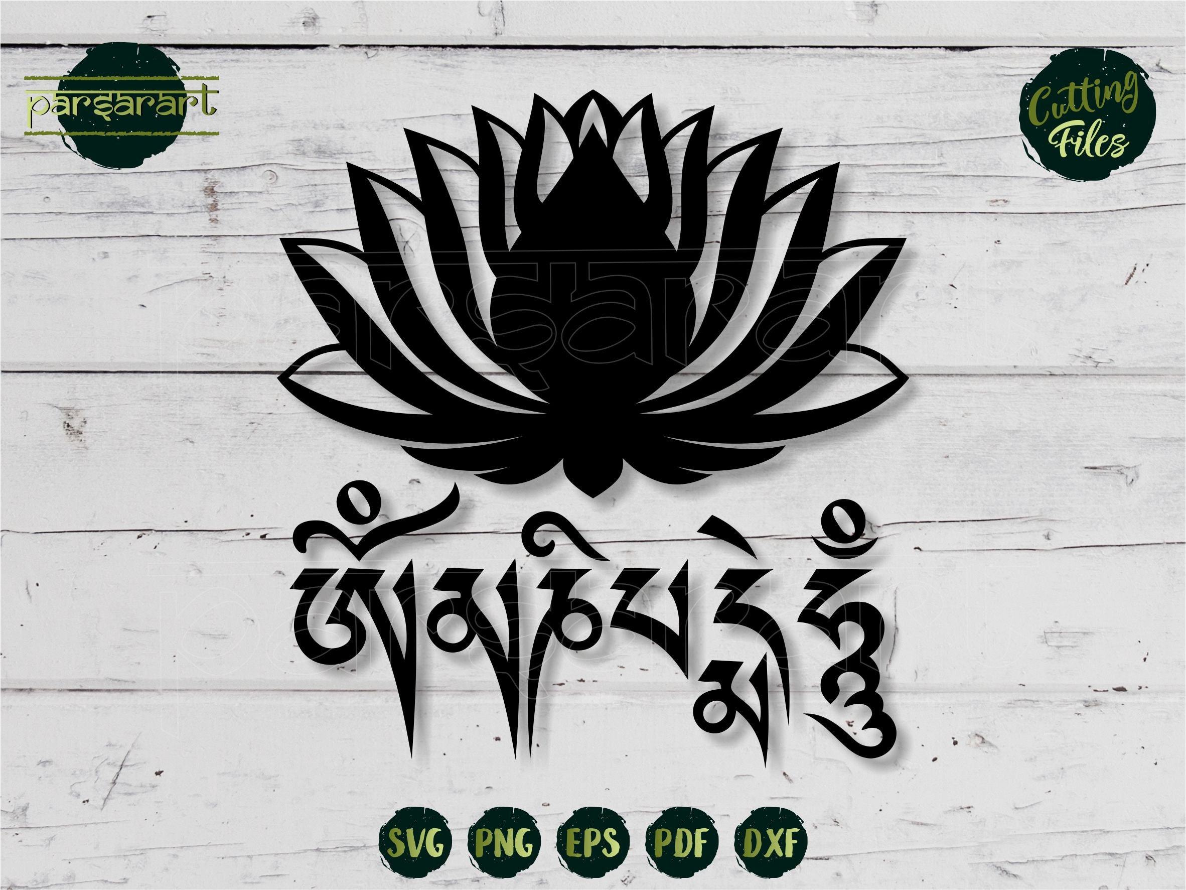 Lotus Flower SVG Om Mani Padme SVG Mantra SVG Buddhist - Etsy