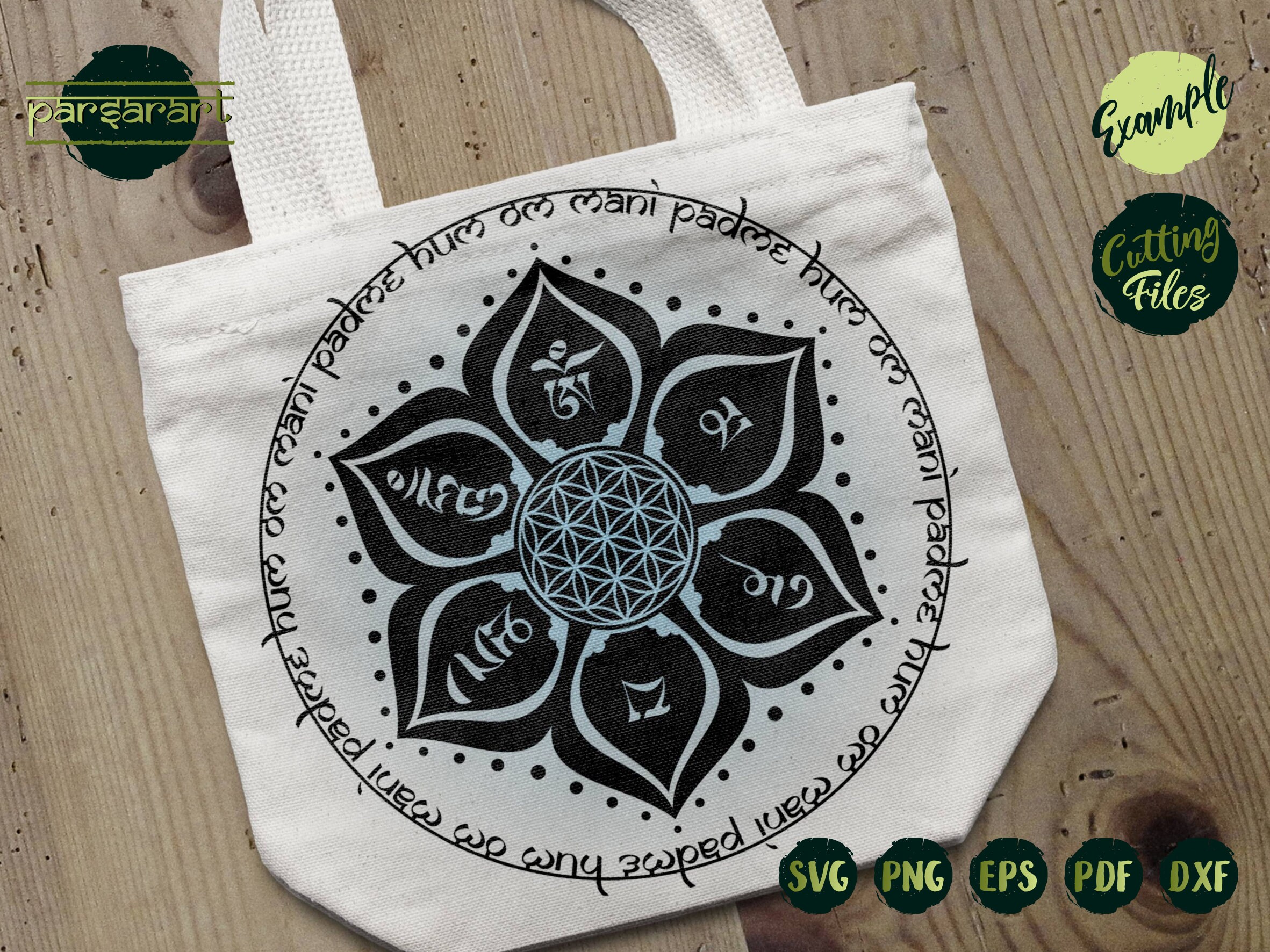 Om Mani Mantra SVG, Mantra SVG, Flower of Life Svg Tibetan Clipart Yoga ...