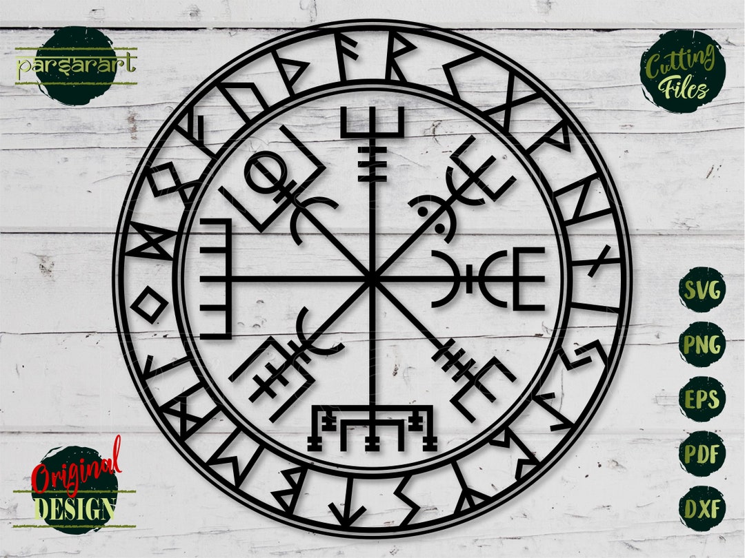 Vegvisir SVG, Viking Runes SVG Nordic Symbol Compass Pagan Valhalla ...