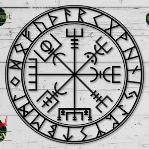Vegvisir SVG, Viking Runes SVG Nordic Symbol Compass Pagan Valhalla ...