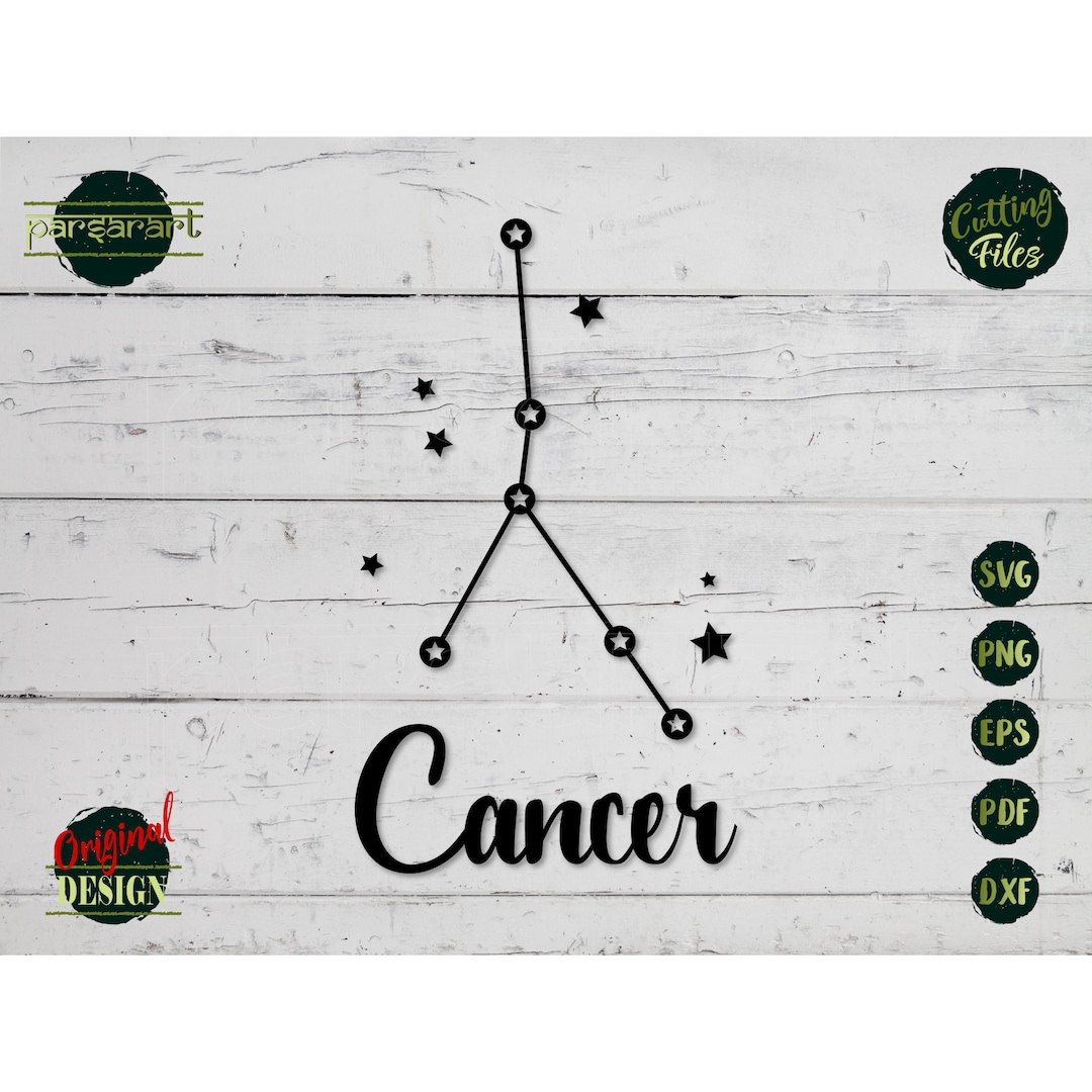 Cancer Zodiac Sign SVG, Astrology Symbol SVG Star Sign Clipart ...
