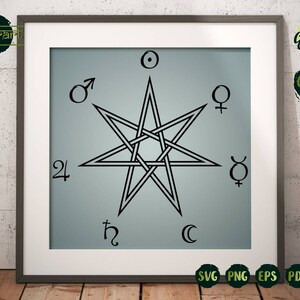 Faery Star SVG Symbol of Seven Celestial Bodies SVG Heptagram SVG Fairy ...