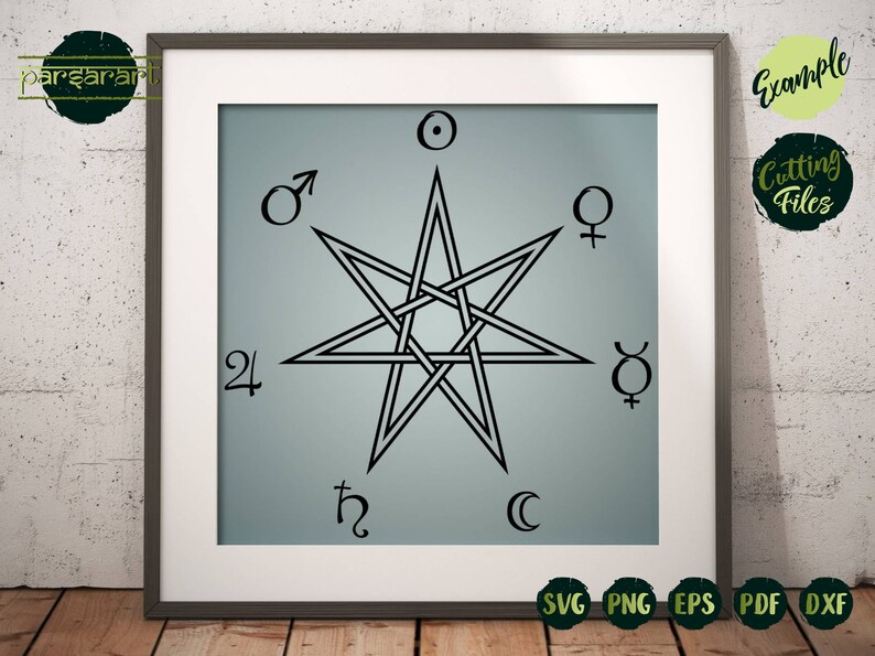 Faery Star SVG Symbol of Seven Celestial Bodies SVG Heptagram - Etsy