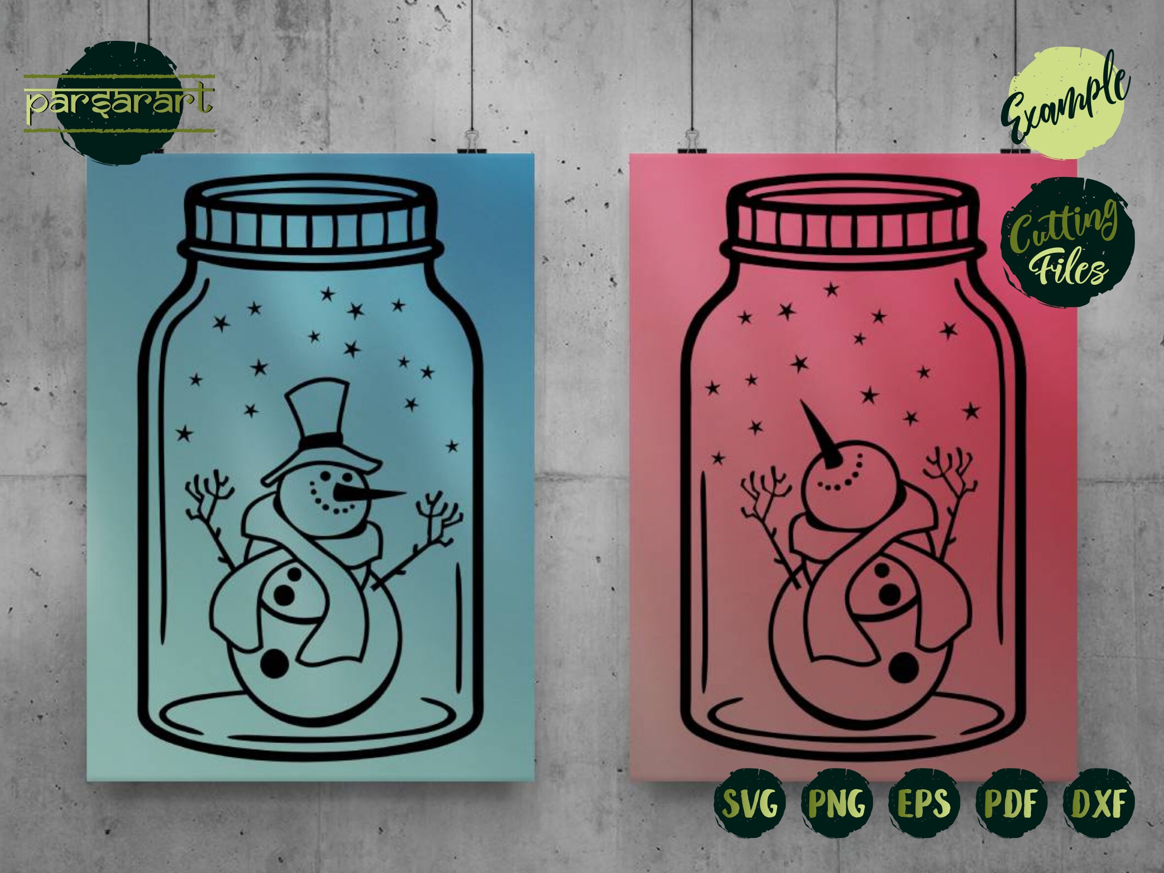 Christmas Jars SVG Bundle Mason Jars SVG Happy Snowman Stars - Etsy