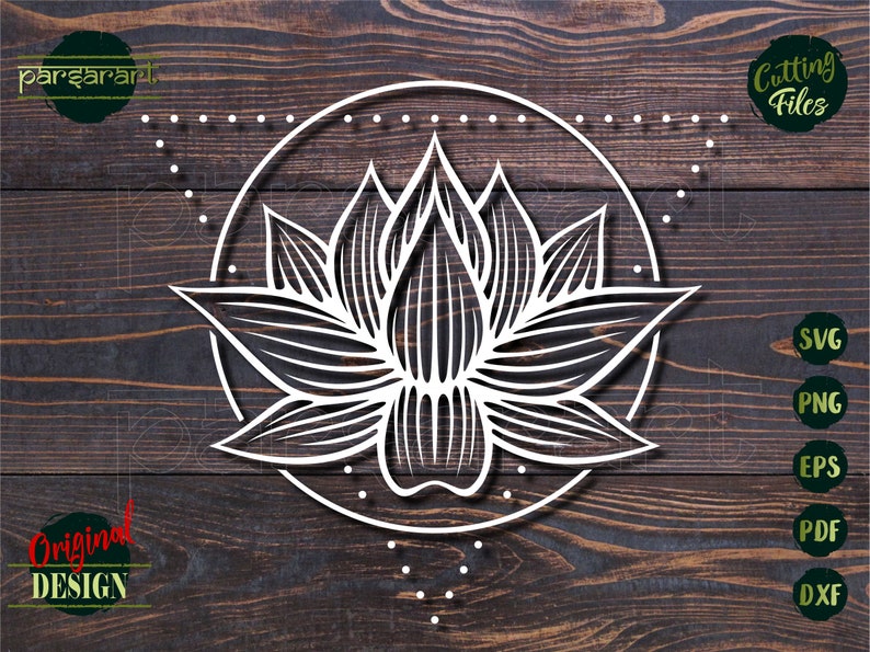 Lotus Flower in Circle SVG Floral SVG Lotus Clipart Yoga - Etsy