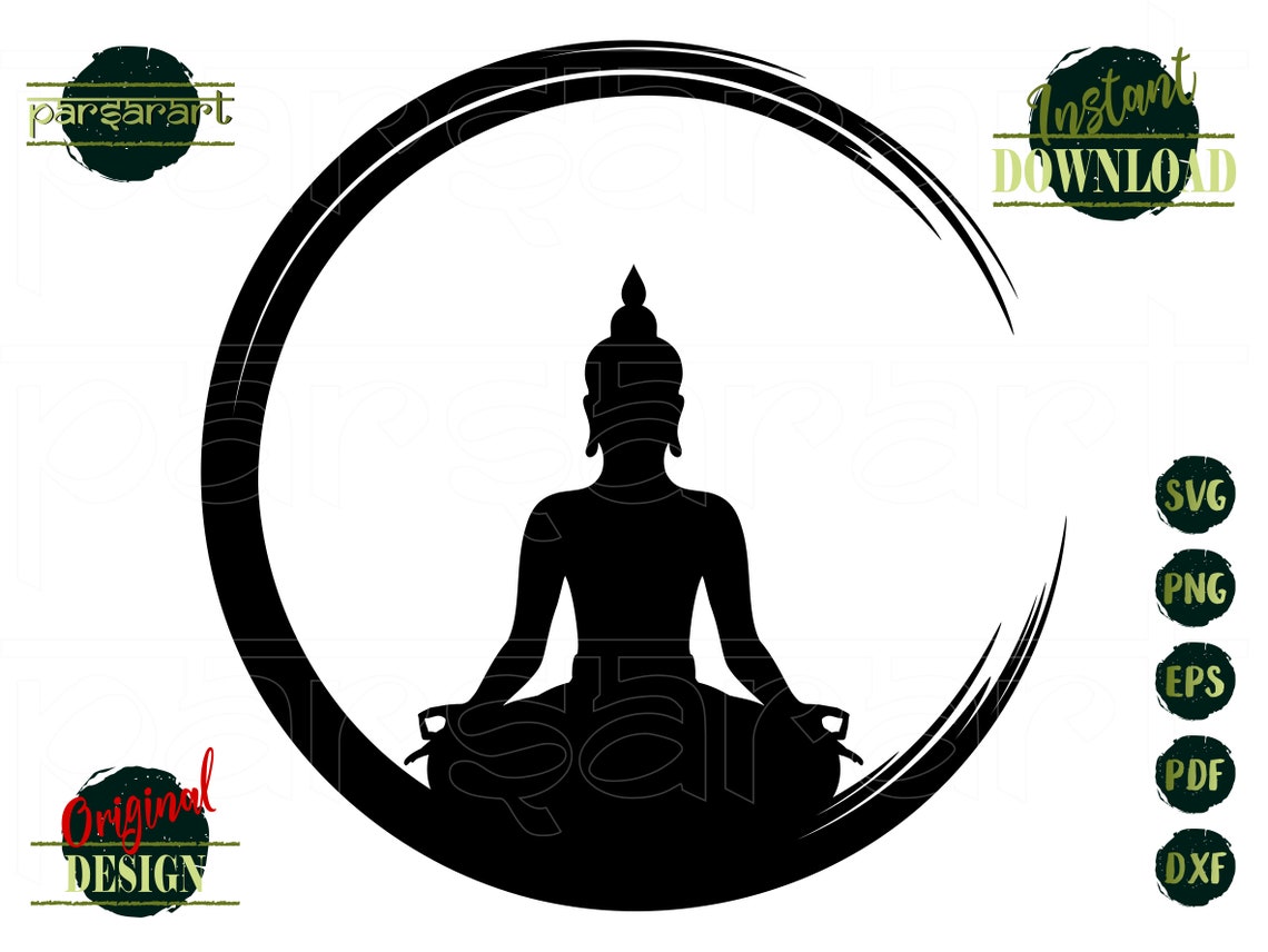 Sitting Buddha SVG, Enso Circle Buddha Clipart Zen Buddha SVG Yoga ...