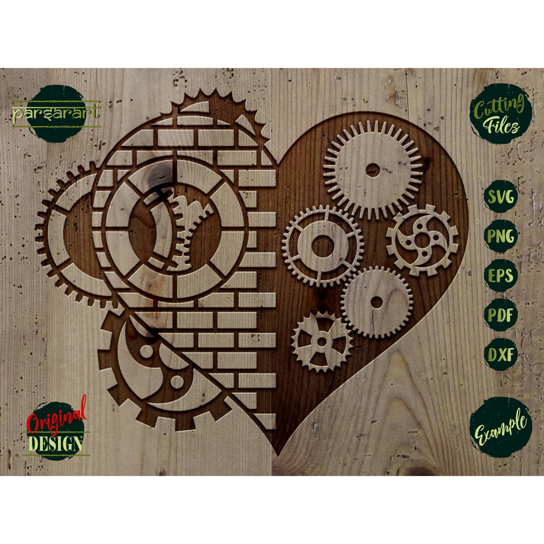 Steampunk Heart SVG Cogs SVG Steampunk Gears SVG Bricks - Etsy