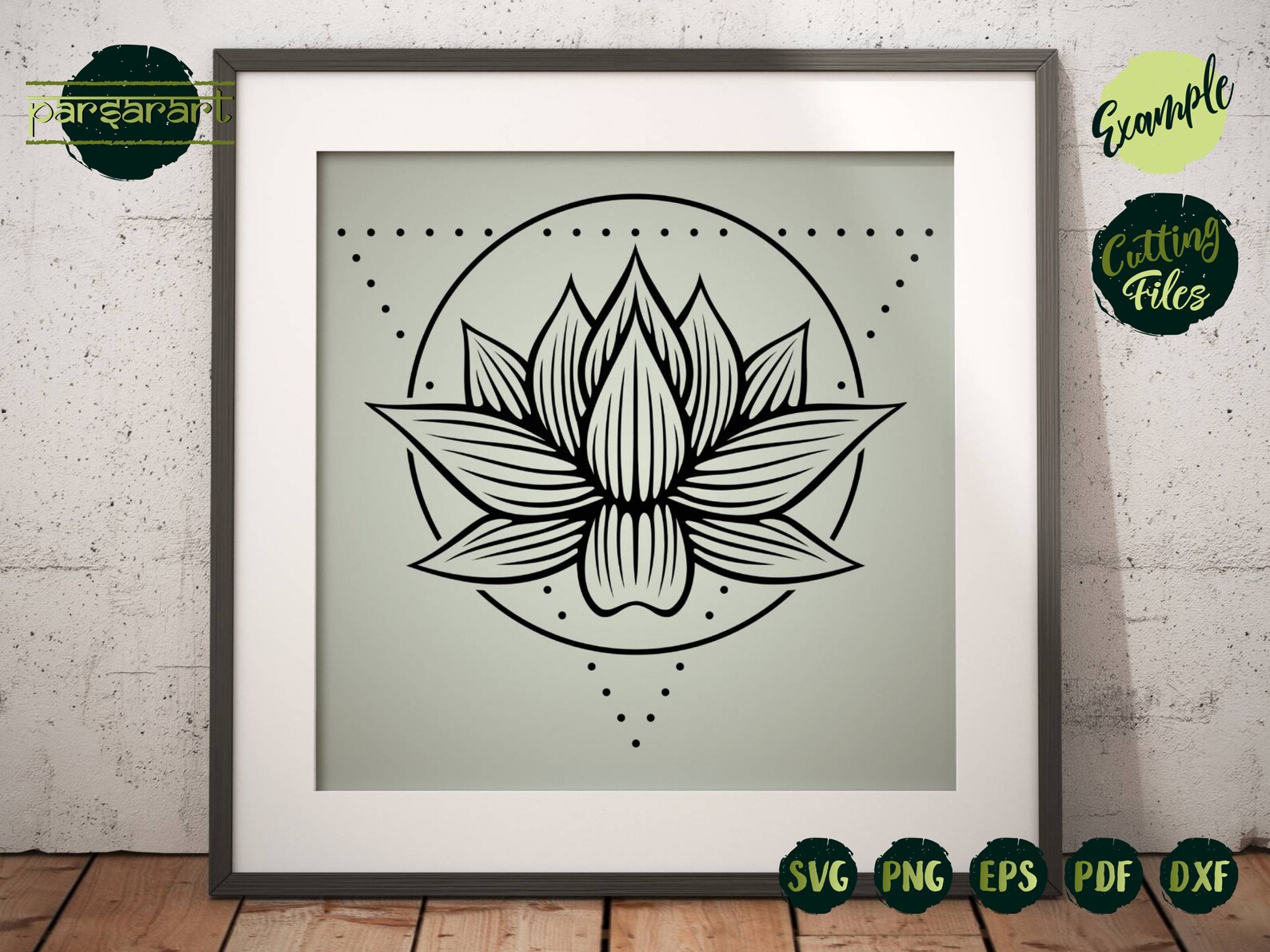 Lotus Flower in Circle SVG Floral SVG Lotus Clipart Yoga - Etsy
