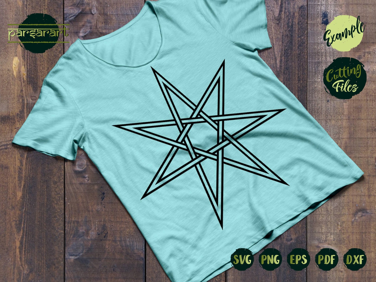 Faery Star SVG Heptagram SVG Fairy Wicca Blue Star Elven Seven Pointed ...