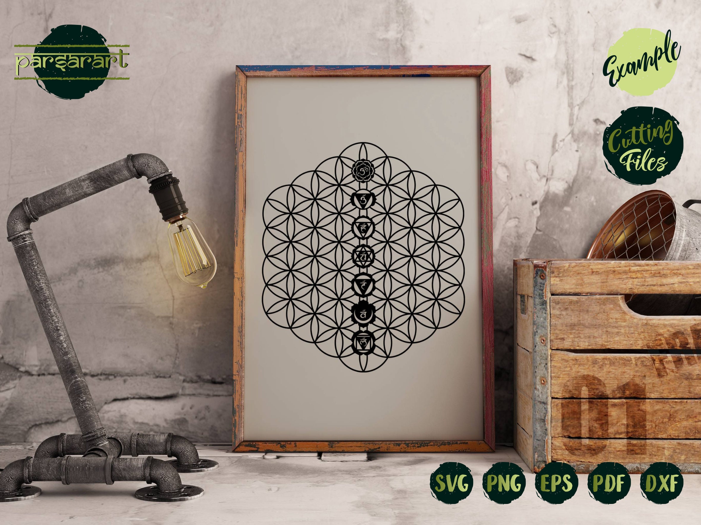 Flower of Life SVG 7 Chakras SVG Namaste Clipart Yoga Svg - Etsy