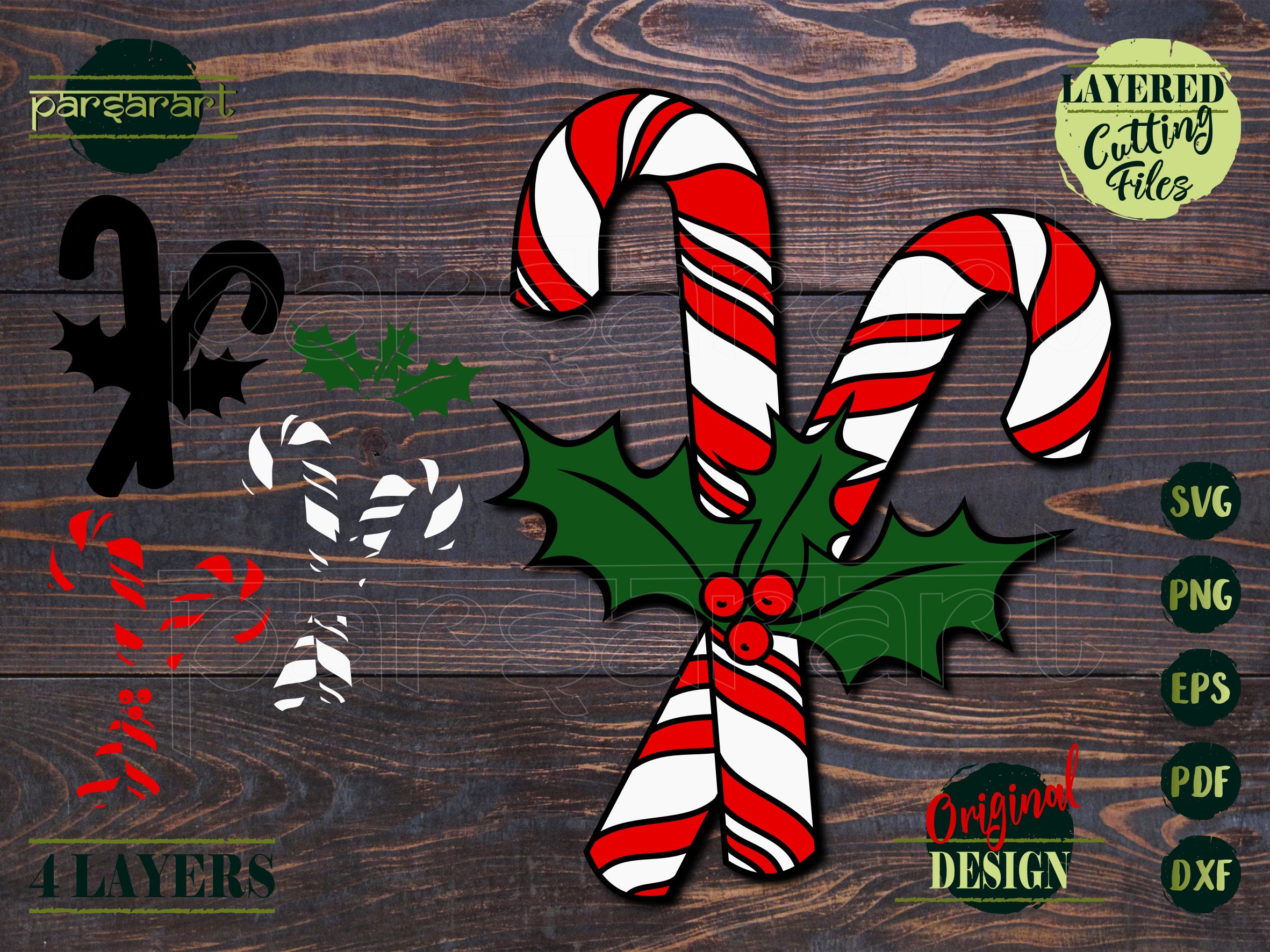 Candy Cane Svg Christmas Candy Svg Winter Layered Xmas Decor Etsy