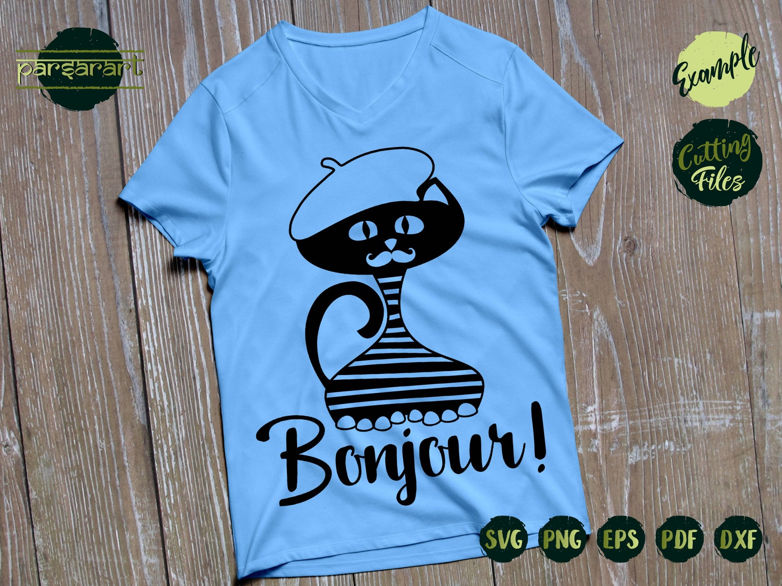 French Cat SVG Cat SVG Bonjour SVG Animal Clipart Kitten - Etsy