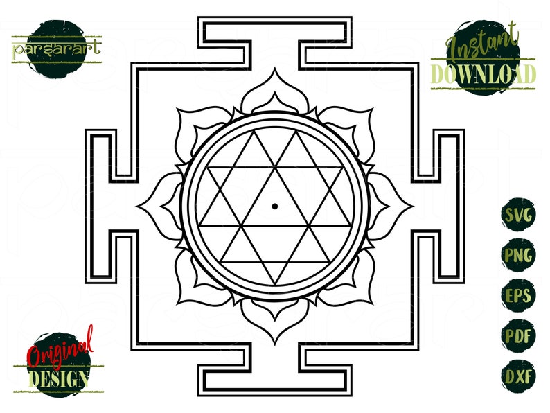 Durga Yantra SVG, Sacred Geometry SVG Chakra SVG Namaste Clipart Yoga ...