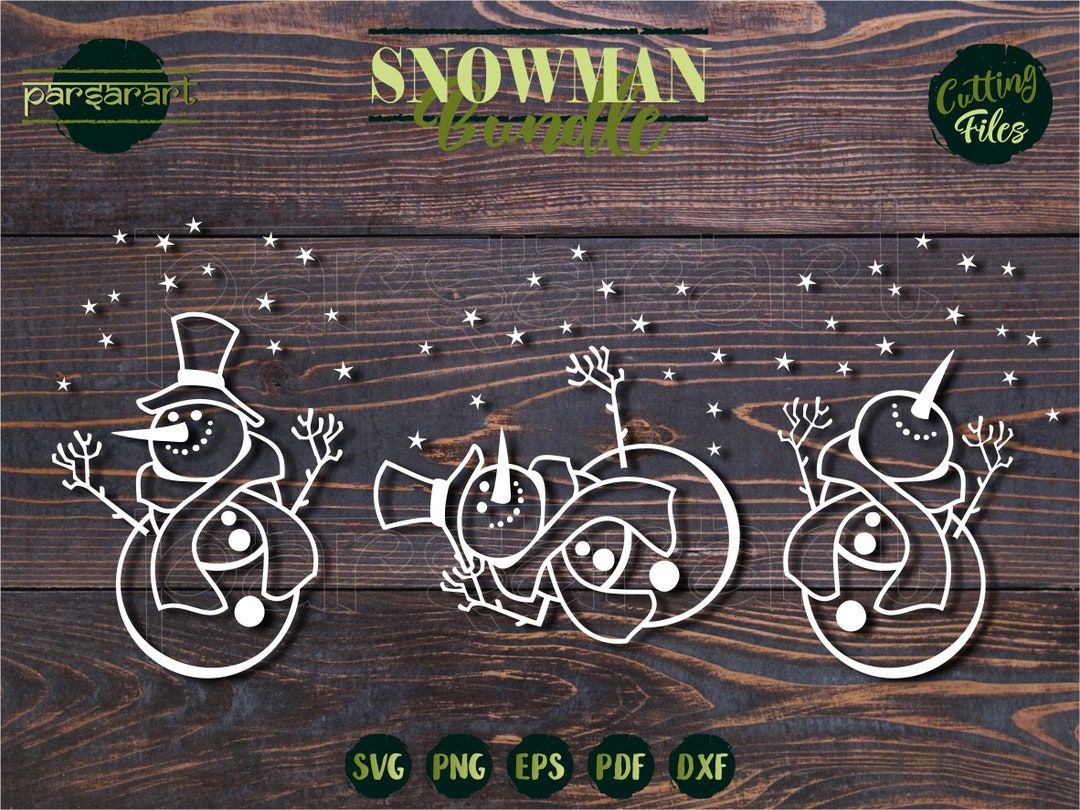 Snowman SVG Bundle, Happy Snowmen SVG, Christmas Clipart, Winter Vibes ...