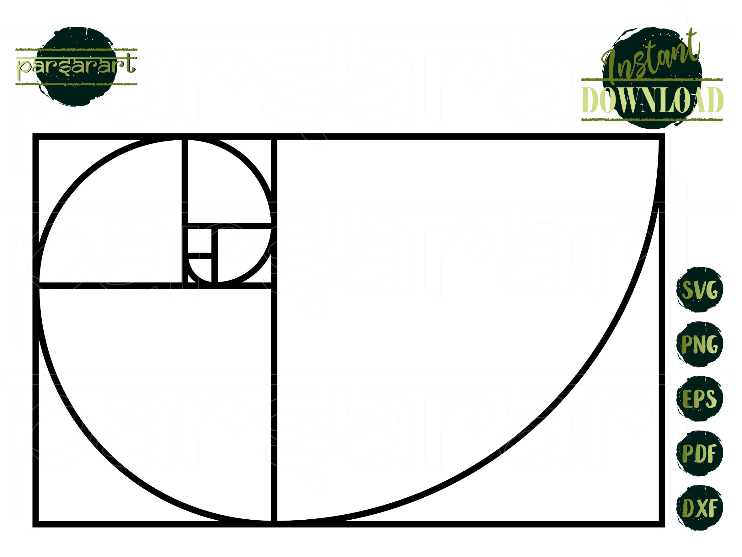 Fibonacci SVG Sacred Geometry SVG Golden Ratio SVG - Etsy Canada