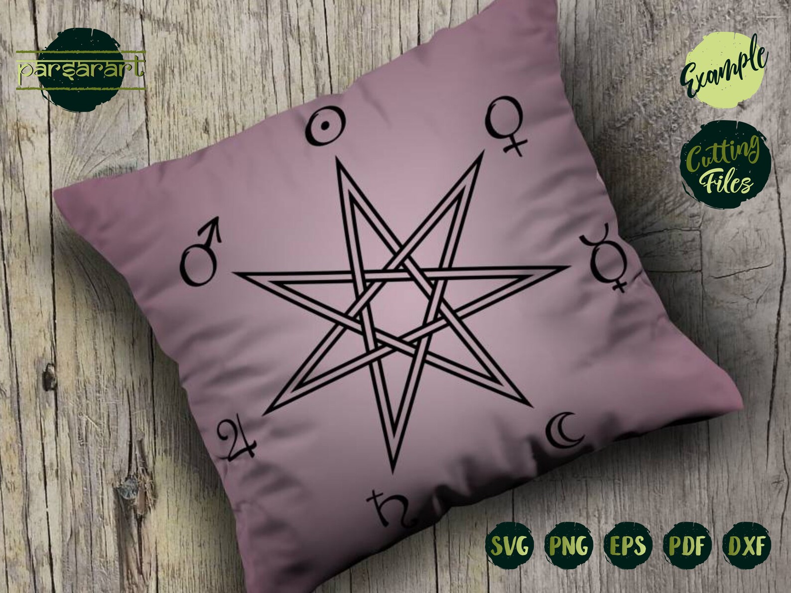 Faery Star SVG Symbol of Seven Celestial Bodies SVG Heptagram SVG Fairy ...
