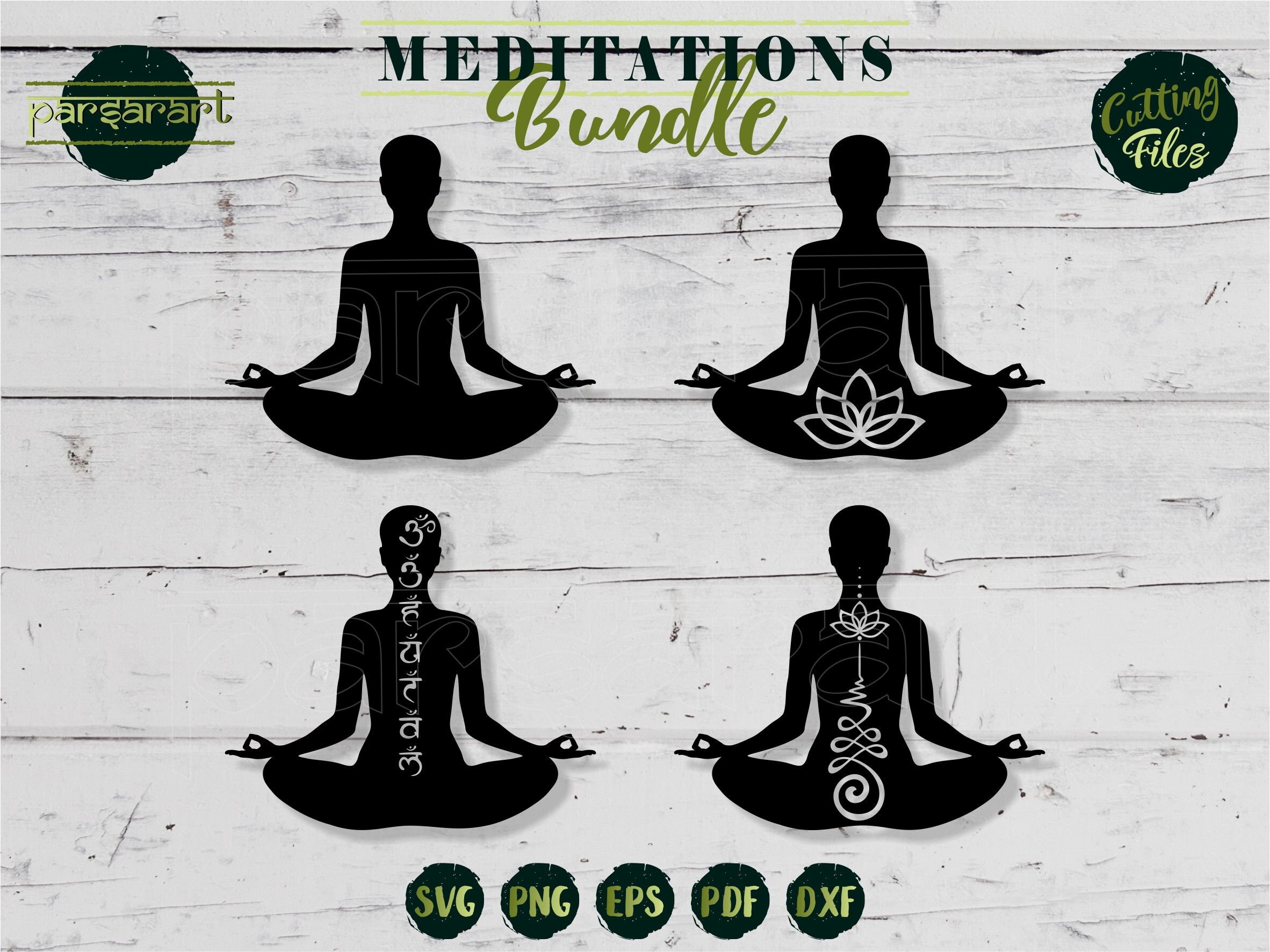 Meditation SVG Bundle Lotus Flower SVG Unalome Symbol Yoga | Etsy
