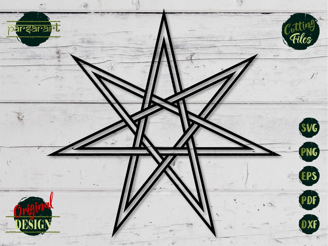 Faery Star SVG Heptagram SVG Fairy Wicca Blue Star Elven Seven Pointed ...