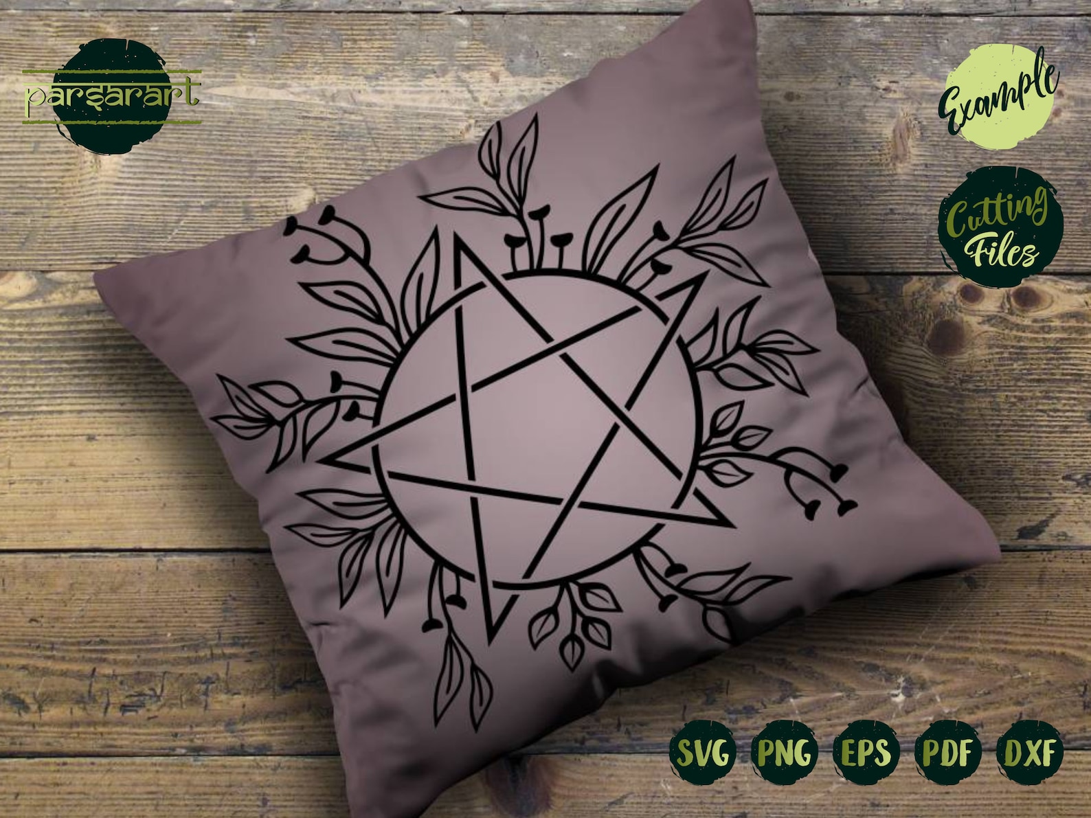 Wiccan Pentacle SVG Pentagram SVG Leaves SVG Witchcraft Wicca - Etsy