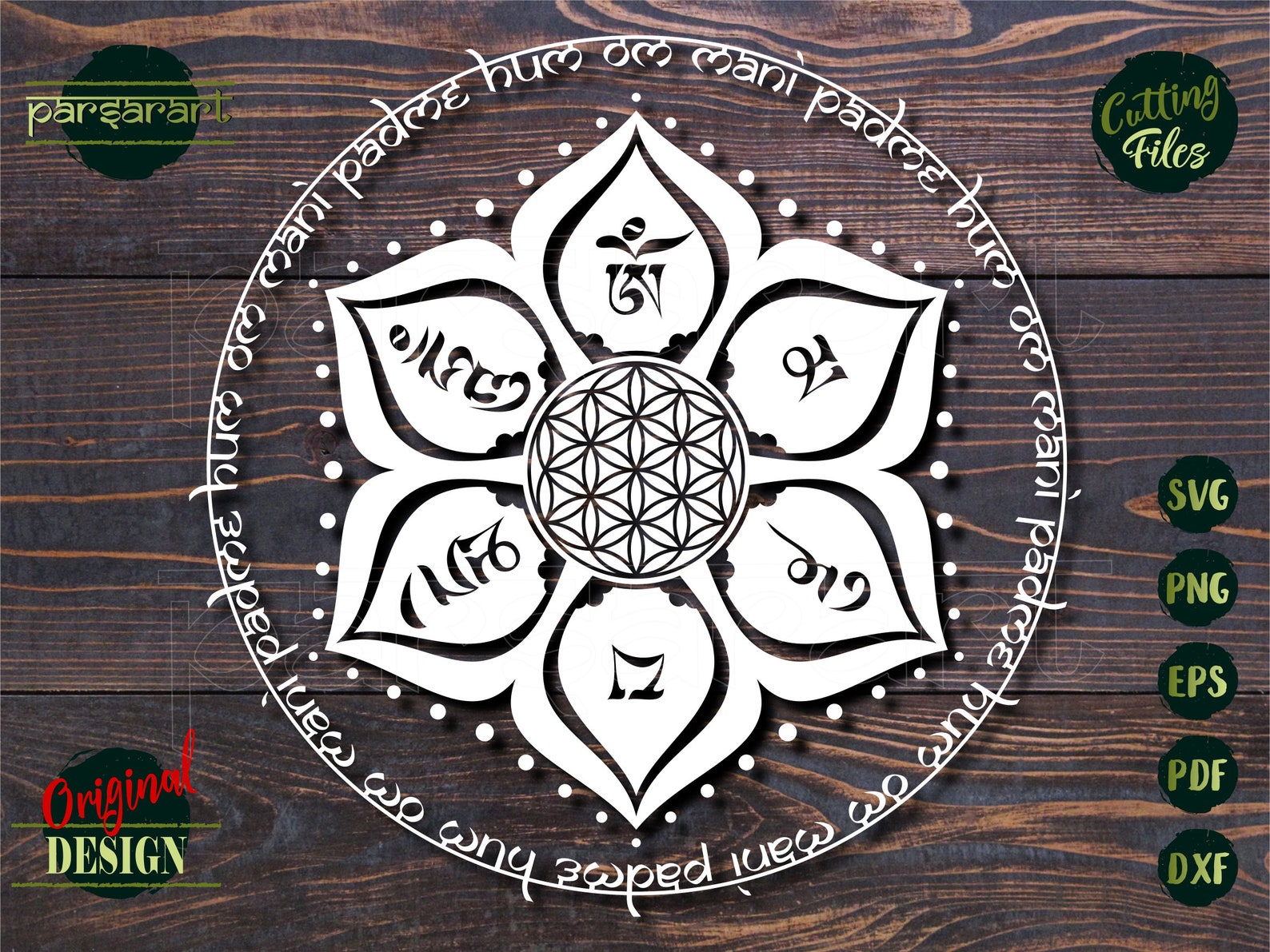 Om Mani Mantra SVG Mantra SVG Flower of Life Svg Tibetan - Etsy