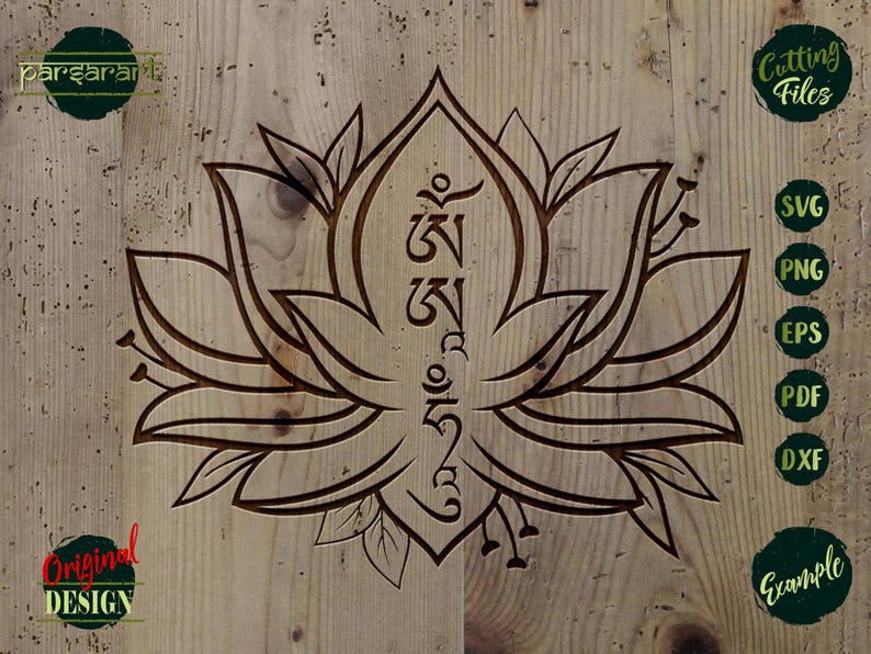 Mantra SVG, Om Ah Hum SVG, Lotus Flower SVG, Yoga Clipart, Mandala Svg ...