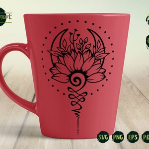 Unalome SVG, Sunflower SVG Unalome Symbol Moon SVG Yoga Svg Namaste Svg ...