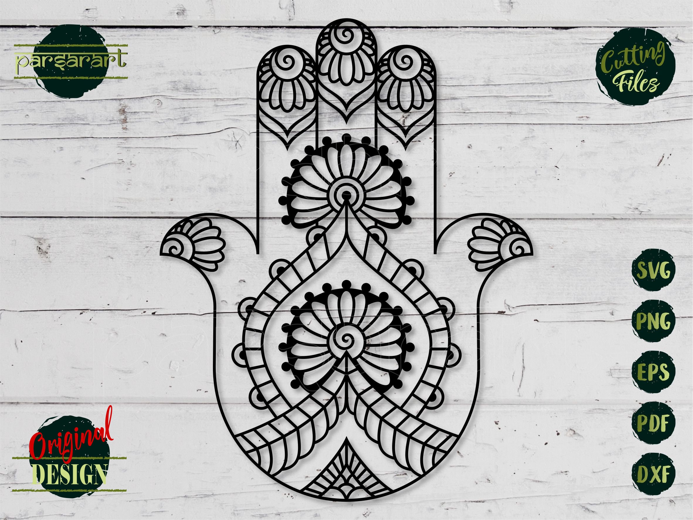 Hamsa Hand SVG Hand of Fatima SVG Mandala SVG Evil Eye - Etsy