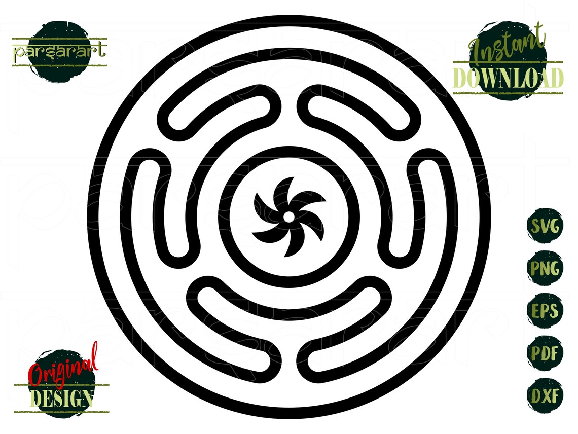 Hecate's Wheel SVG, Triple Goddess SVG Wicca Clipart Greek Symbol Moon ...