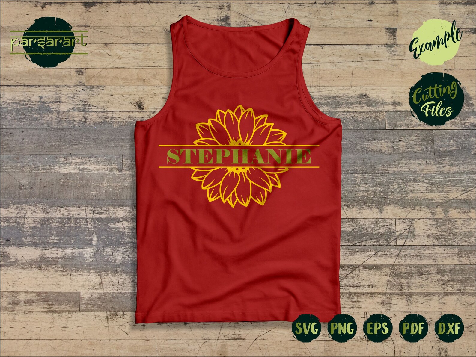 Split Sunflower SVG, Monogram SVG, Sunflower Clipart, Split Flower SVG ...