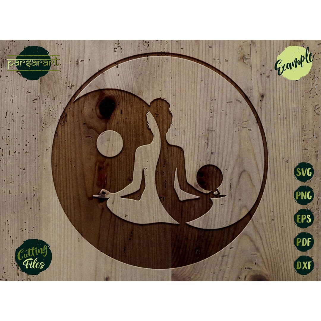 Yin and Yang SVG Yoga Girl SVG Yin Yang Clipart Tai Chi - Etsy