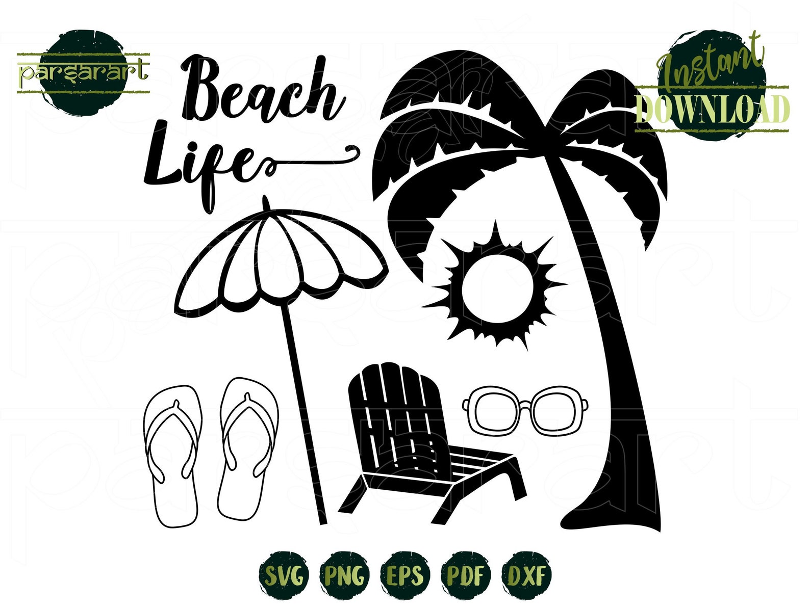 Summer SVG Bundle Beach SVG Bundle Flip Flop Palm Tree Sun - Etsy