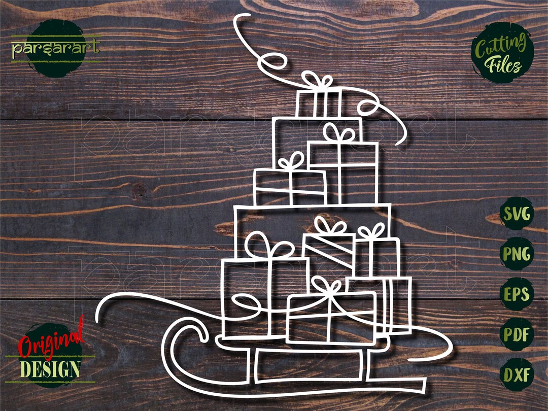 Sled SVG Gift Boxes SVG Sleigh SVG Sledge Winter Clipart - Etsy