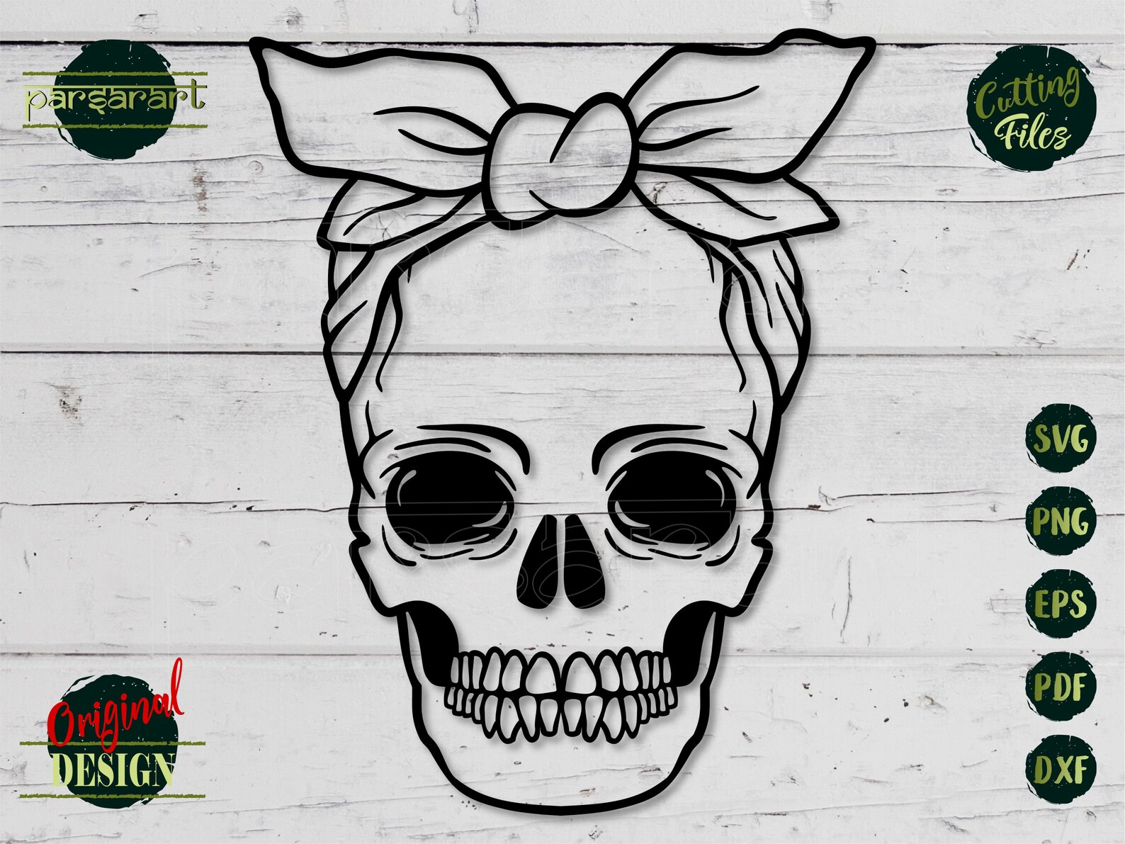 Skull SVG Skull Bandana SVG Skull Head Clipart Human Skeleton - Etsy