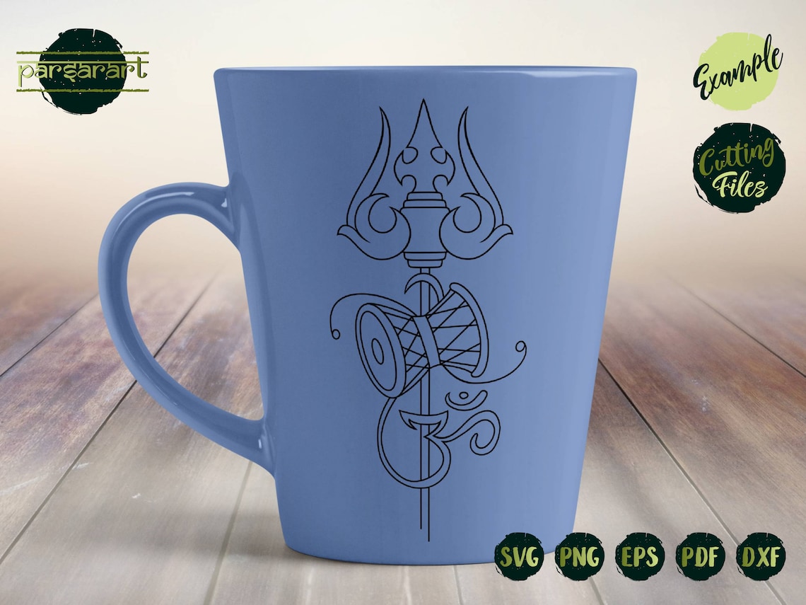 Trishul SVG, Lord Shiva Trishul Clipart Hindu SVG Om Namaste Indian God ...