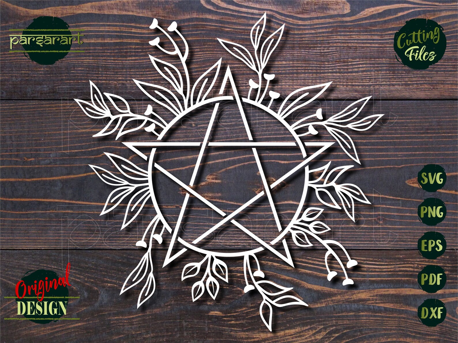 Wiccan Pentacle SVG Pentagram SVG Leaves SVG Witchcraft Wicca - Etsy
