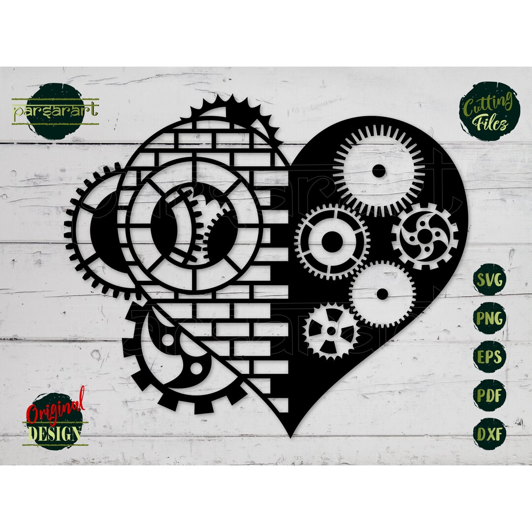 Steampunk Heart SVG Cogs SVG Steampunk Gears SVG Bricks Clockwork ...